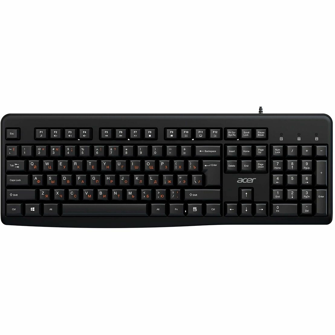 Клавиатура Acer OKW500 проводная, USB Type-A, черный