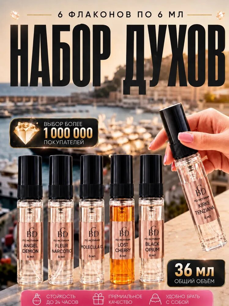 Духи женские стойкие набор пробников BGD-Perfume 36 мл