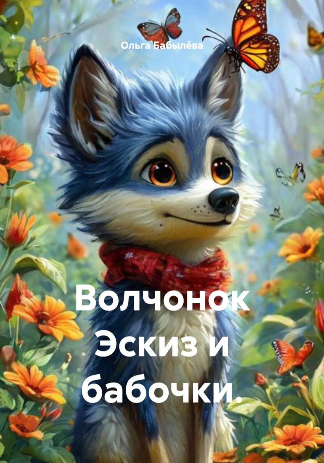 Волчонок Эскиз и бабочки [Цифровая книга]