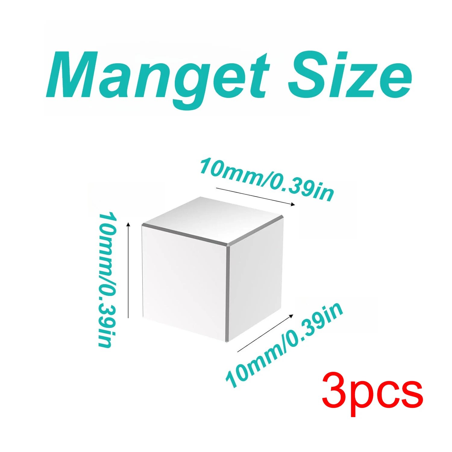 Магнитный куб U-POLEMAG 10x10x10/7x7x7 мм для декора 10x10x10mm-3pcs