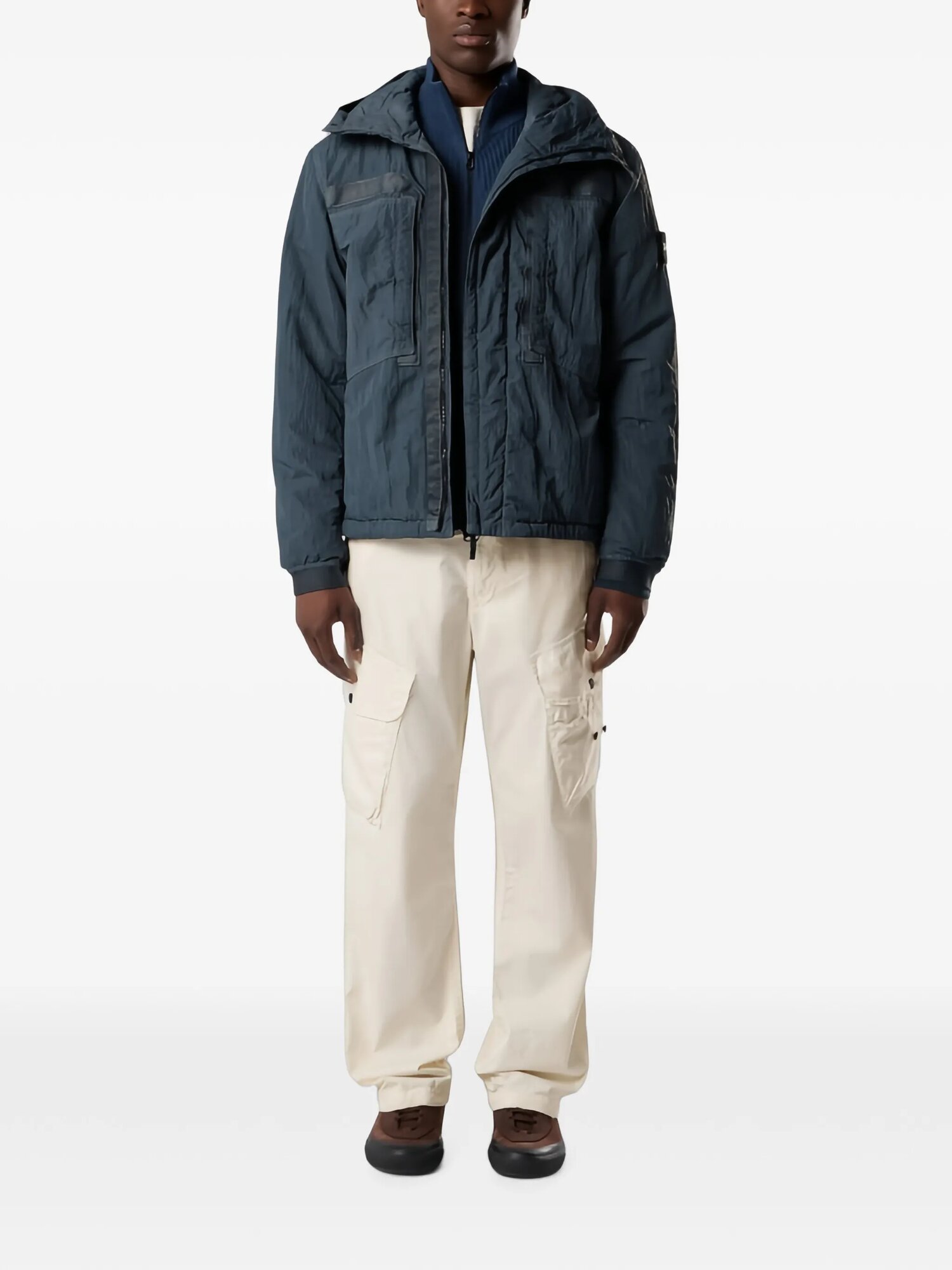 Куртка Stone Island State logo-patch hooded jacket, размер L — фото 1