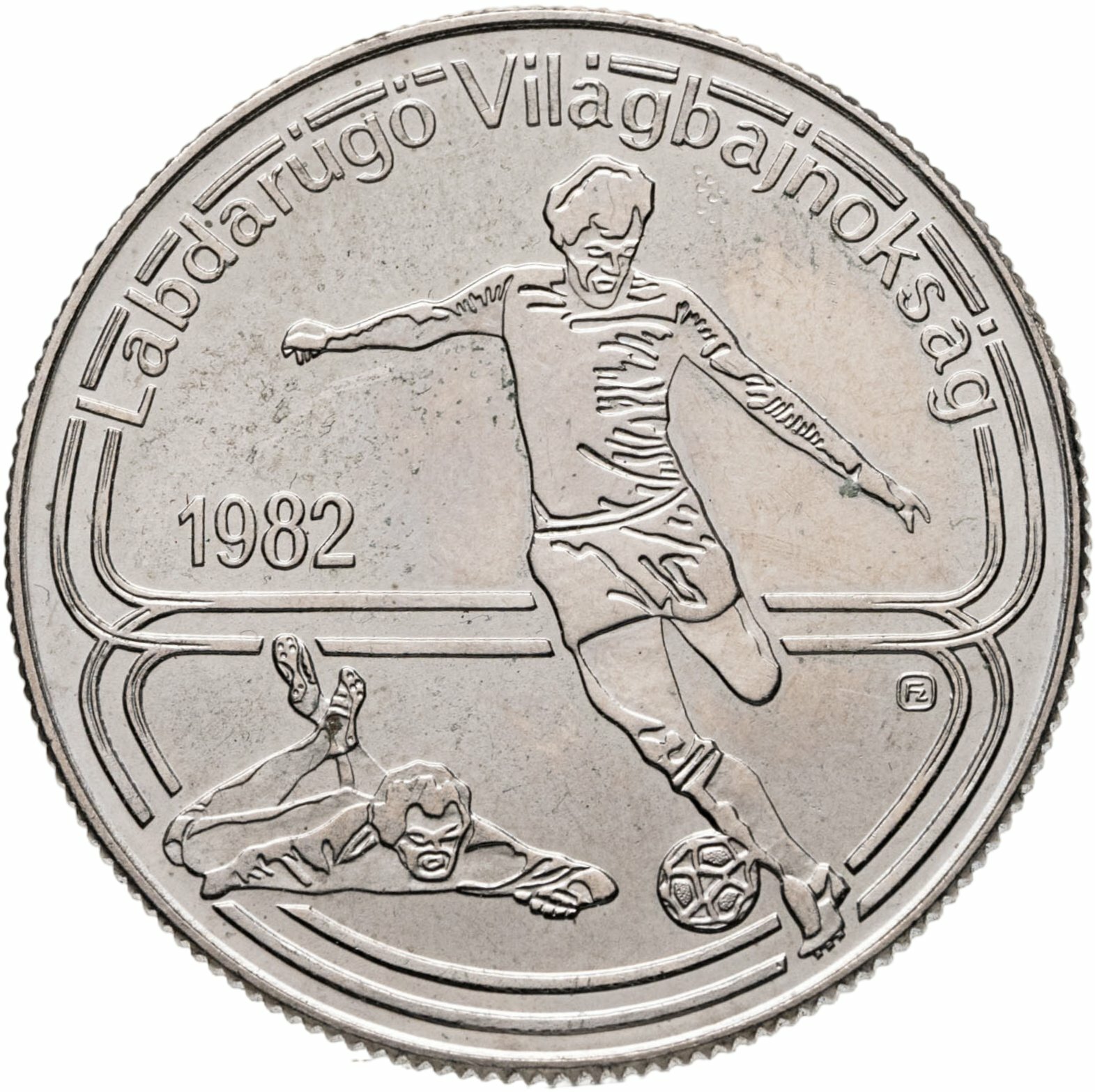 Венгрия 100 форинтов forint 1982 "Чемпионат мира по футболу", Мельхиор медь-никель, в сохранности UNC