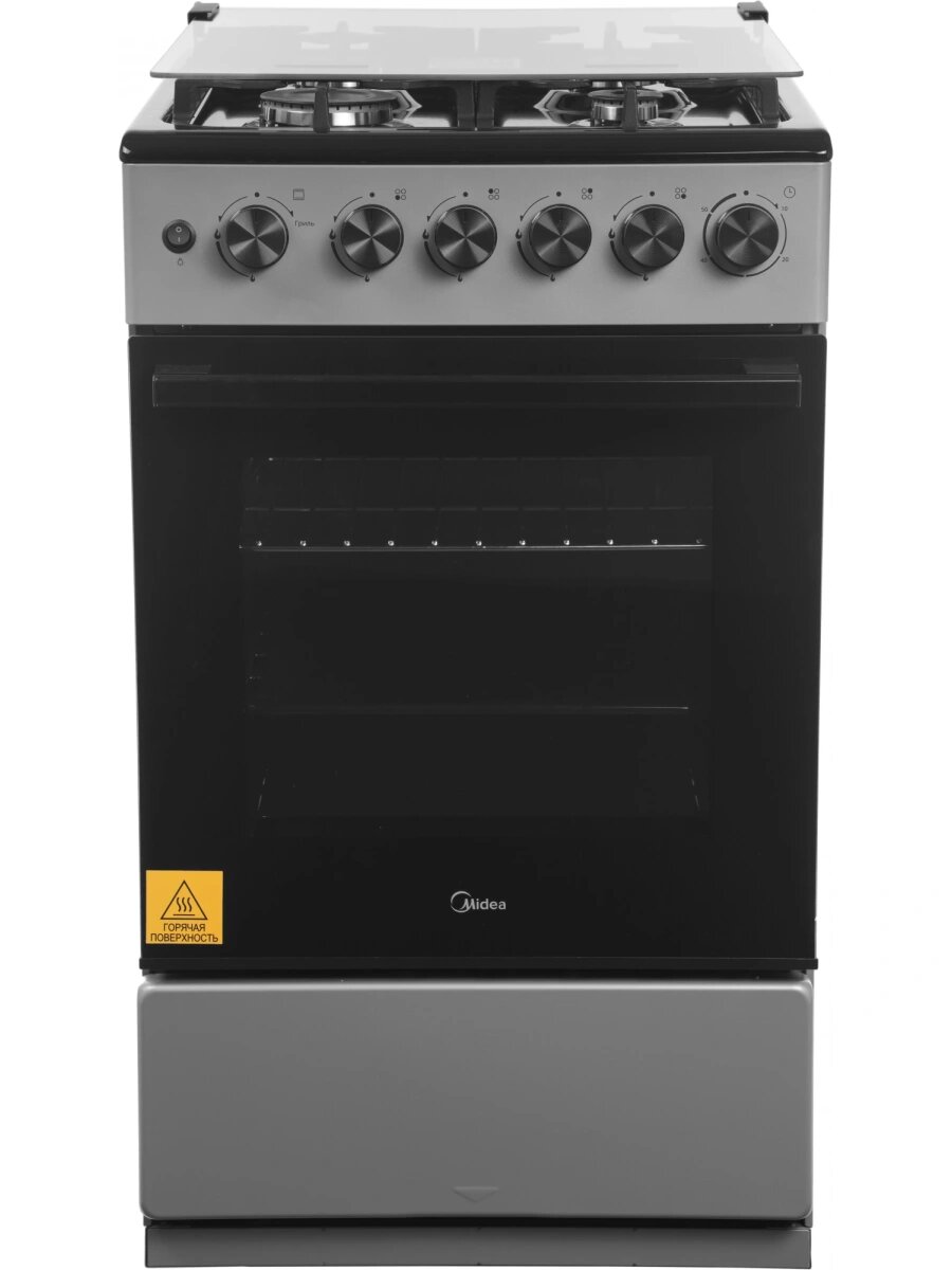 Плита Газовая Midea MFO-M4G20T0E(SL) 49.3см серебристый