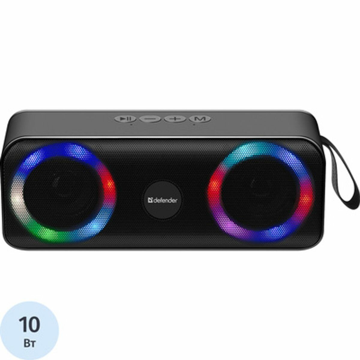 Акустическая система Defender LIGHT/BT/FM/USB/TF/AUX Q1 черный 10 Вт