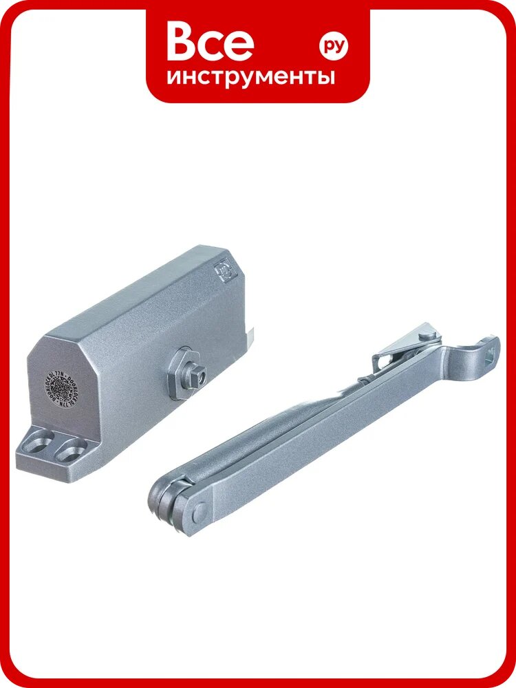 Доводчик DOORLOCK DL77N size 4/5 серебристый, гидравлический верхний монтаж, морожостойкий, для дверей