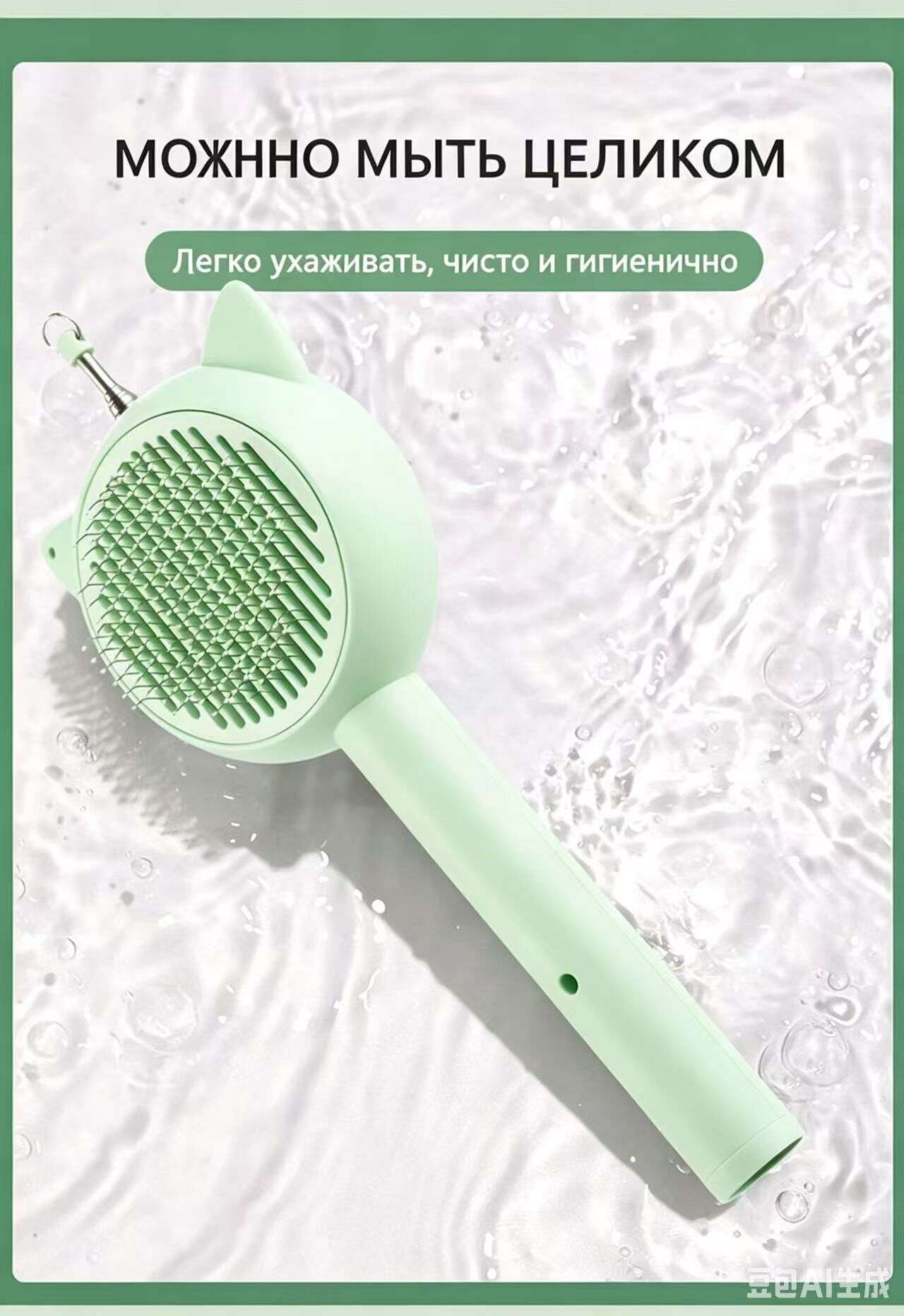 Игрушка для расчесывания кошек, с лазерной указкой, зеленая,24*9*4.6 см