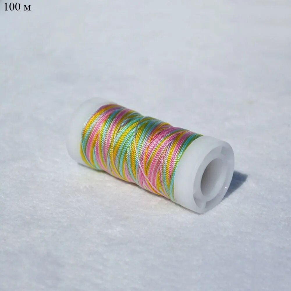 Нить шелковая 3 пряди 0.2 мм, градиентная, 100 м/катушка, для DIY украшений