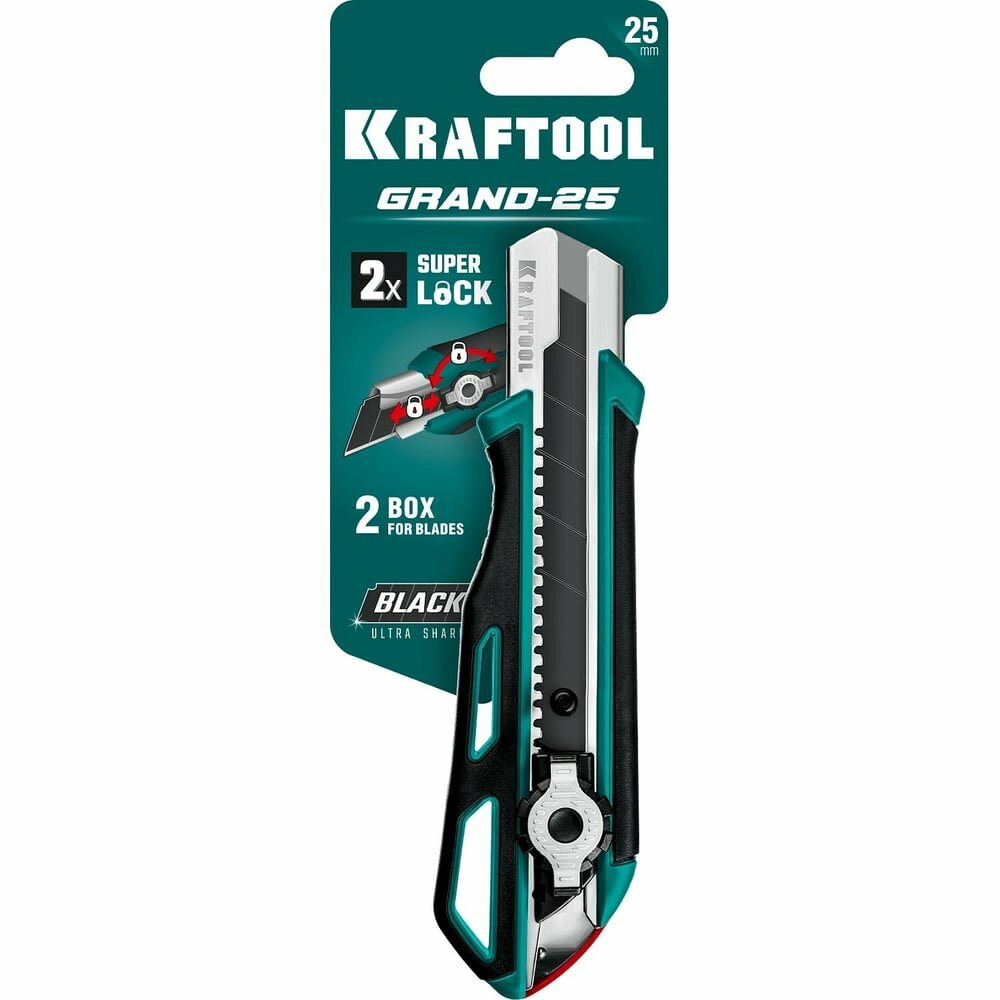 Нож KRAFTOOL Grand-25 c сегментированным лезвием 25 мм 09190 — фото 1