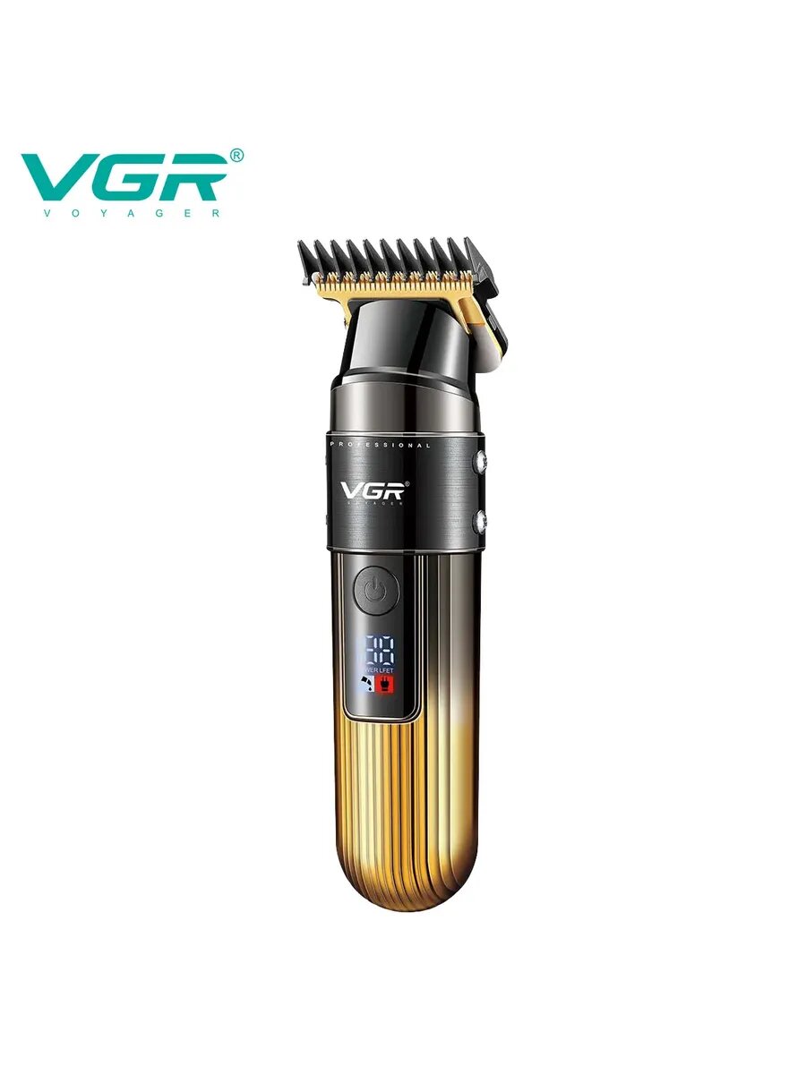 Машинка для стрижки VGR V-929, нержавеющая сталь, LED-дисплей, золотисто-черная