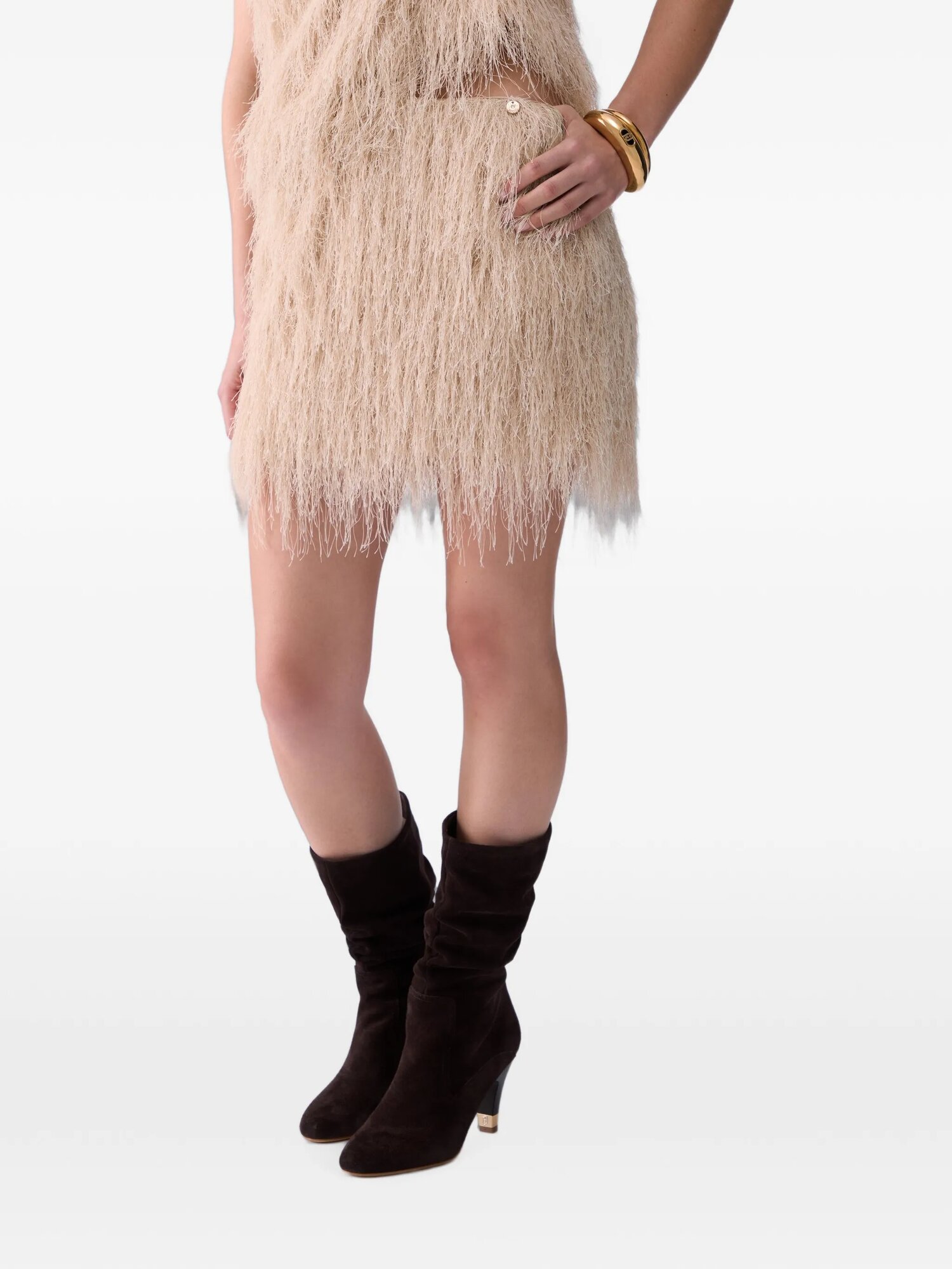 Юбка LIU JO Fringe mini skirt, размер 38 — фото 1