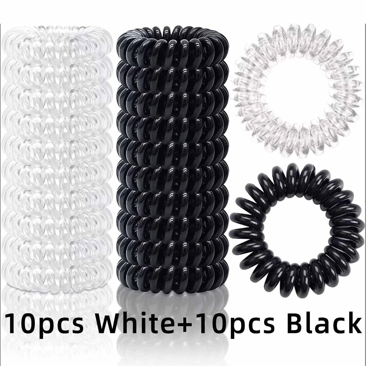 Спиральные резинки для волос 4 см Черный, 20 PCS BW