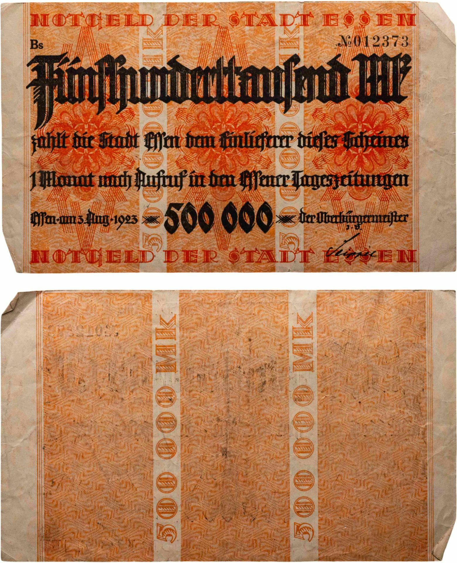 Германия, Нотгельд, Эссен 500 000 марок 1923