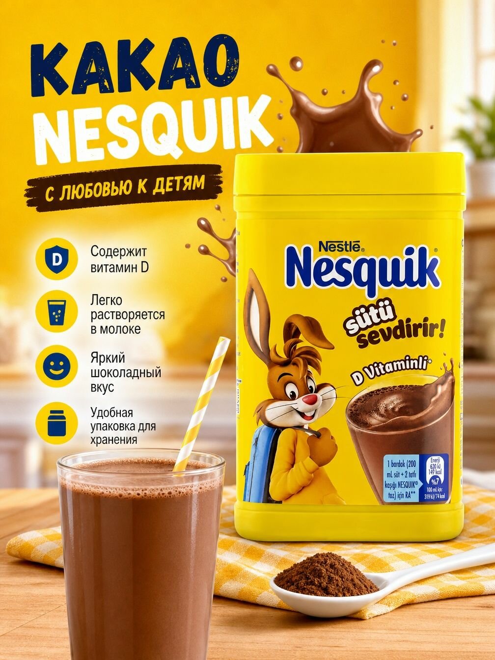 Несквик Какао-напиток быстрорастворимый . 200гр. Nesquik