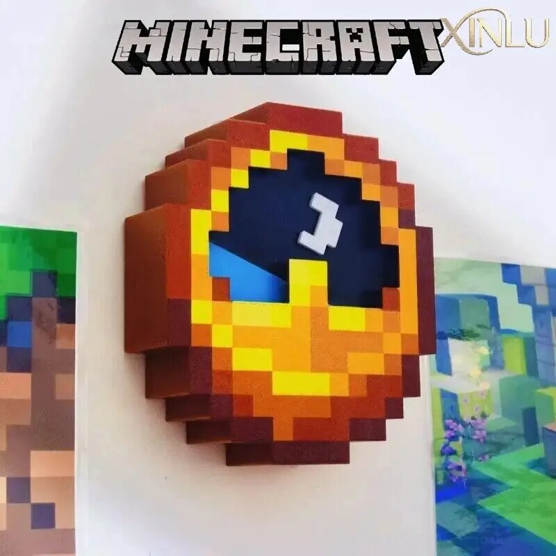 Декоративные часы MINISO Minecraft, шарнирные часы, крючок-подставка для часов.