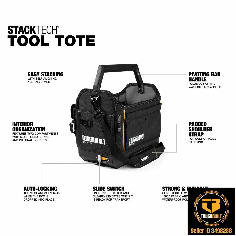 Сумка для инструментов TOUGHBUILT StackTech TB-B1-S-80C, без бренда — фото 1