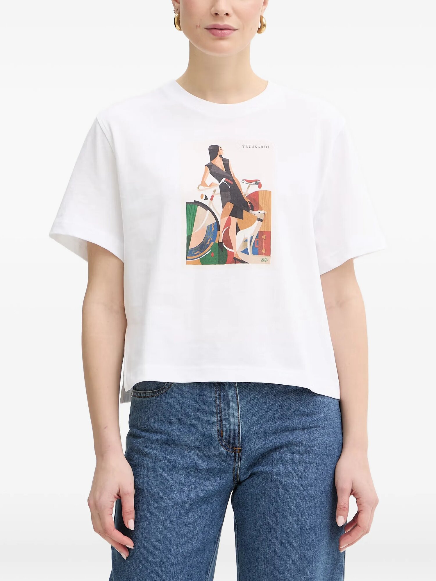 Футболка Graphic-print side-slit T-shirt