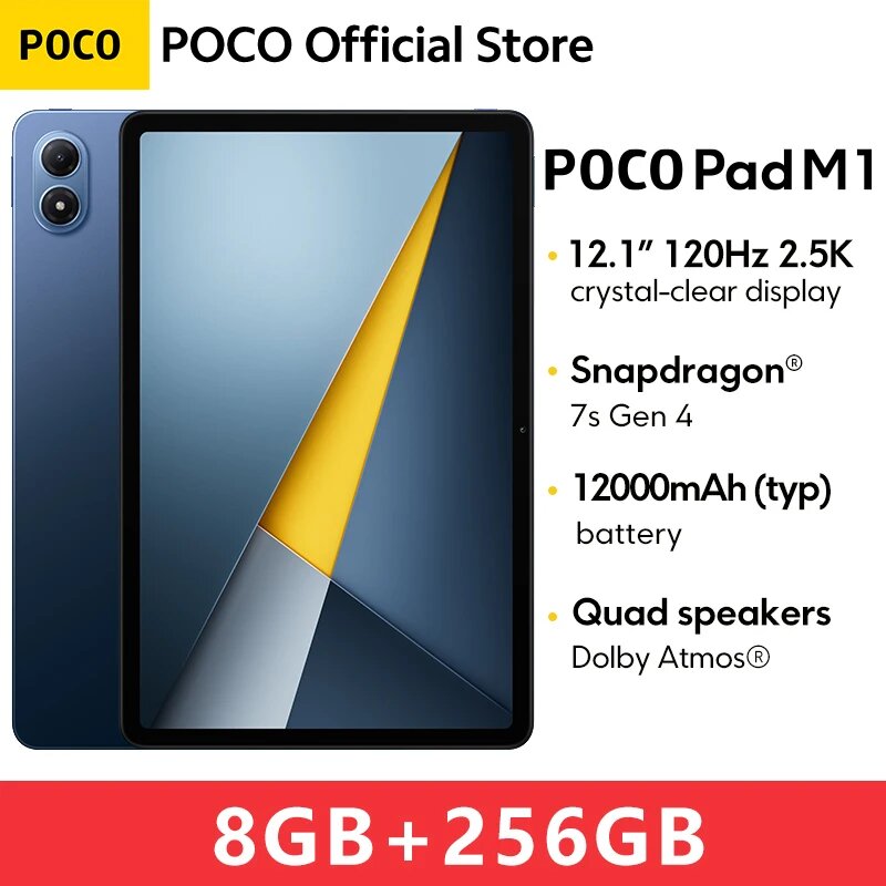 Планшет Poco Pad M1, 12.1", 8/256ГБ, Wi-Fi, Android