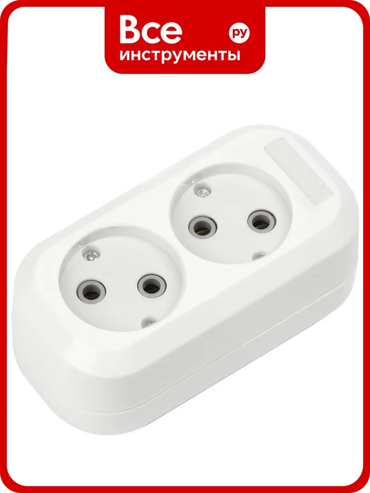 Колодка Smartbuy 2 гнезда 10А/2,2кВт без заземления SBE-10-2-00-N