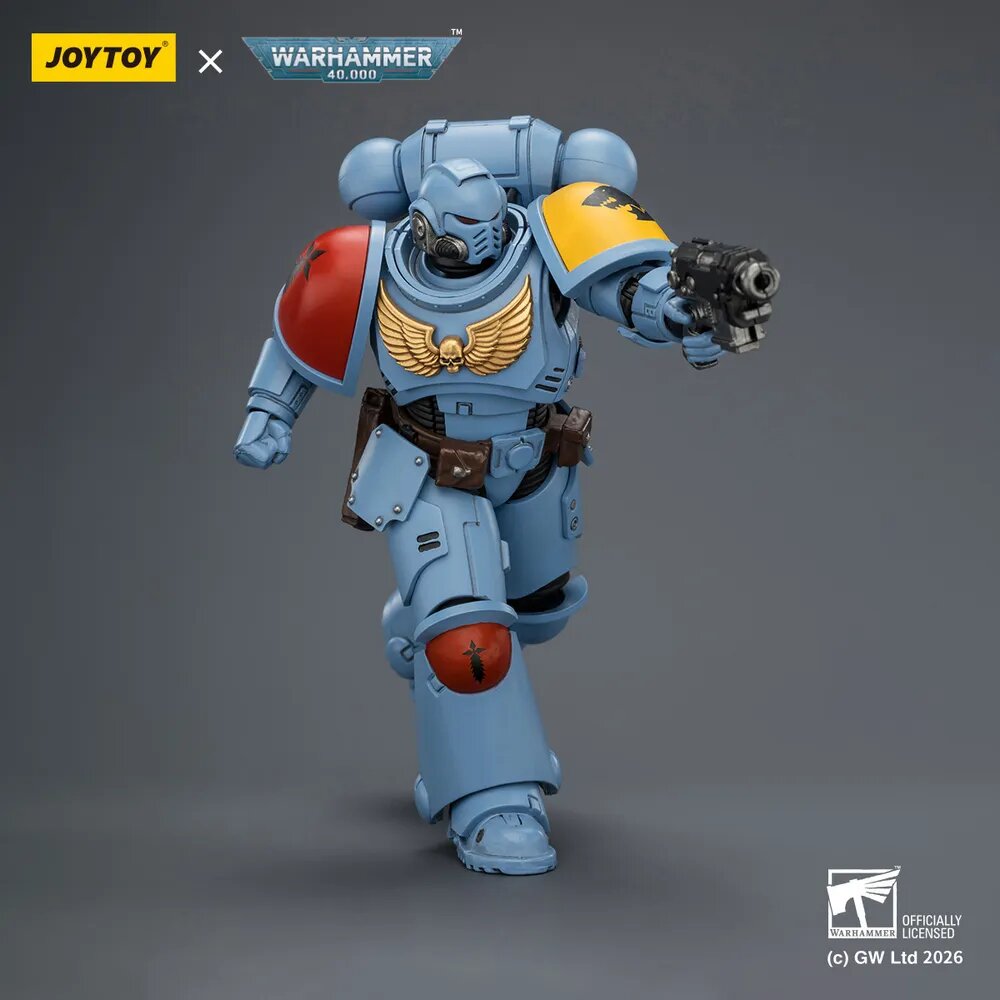 Подвижная фигурка JOYTOY Warhammer 40000 1/18 Space Wolves Intercessor with Bolt Rifle, Bolt Pistol and Chainsword Подарочная модель