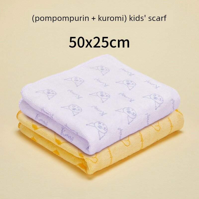 Детские полотенца из микрофибры MINISO Sanrio, 2 шт, с милым изображением собаки-канифлора, впитывающие, для детей