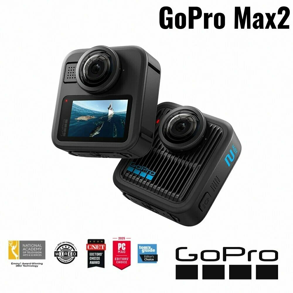Экшн-камера GoPro MAX 2 Black, 8K, 360°, GPS, Bluetooth, Wi-Fi