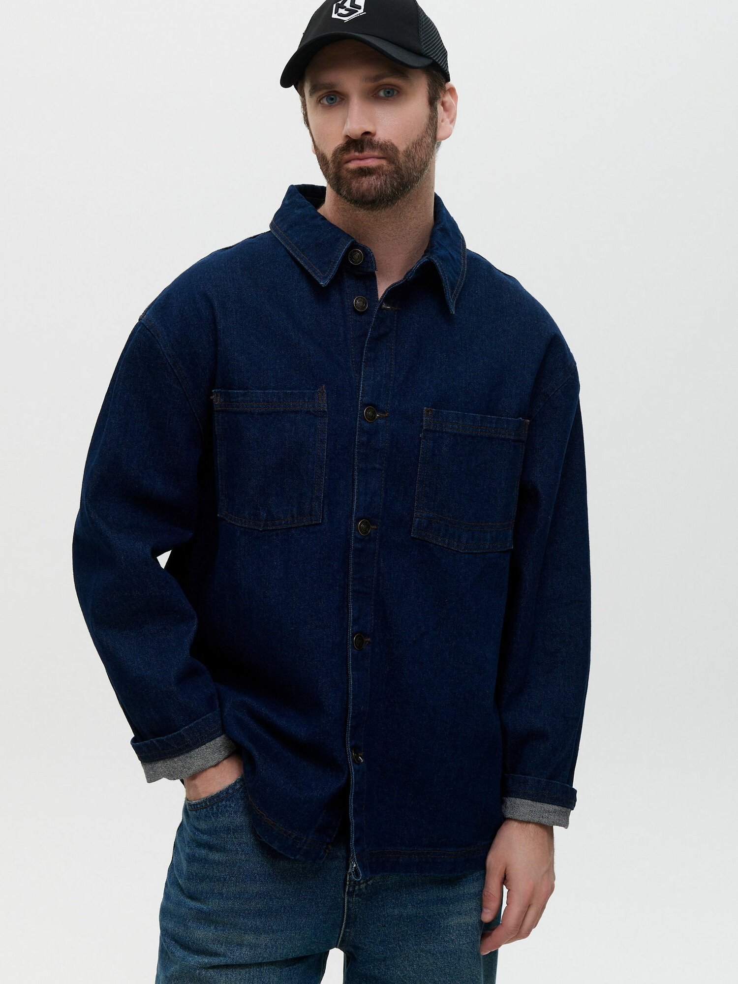 Бейсболка KARL LAGERFELD JEANS для мужчин, размер 56-60, черный — фото 1