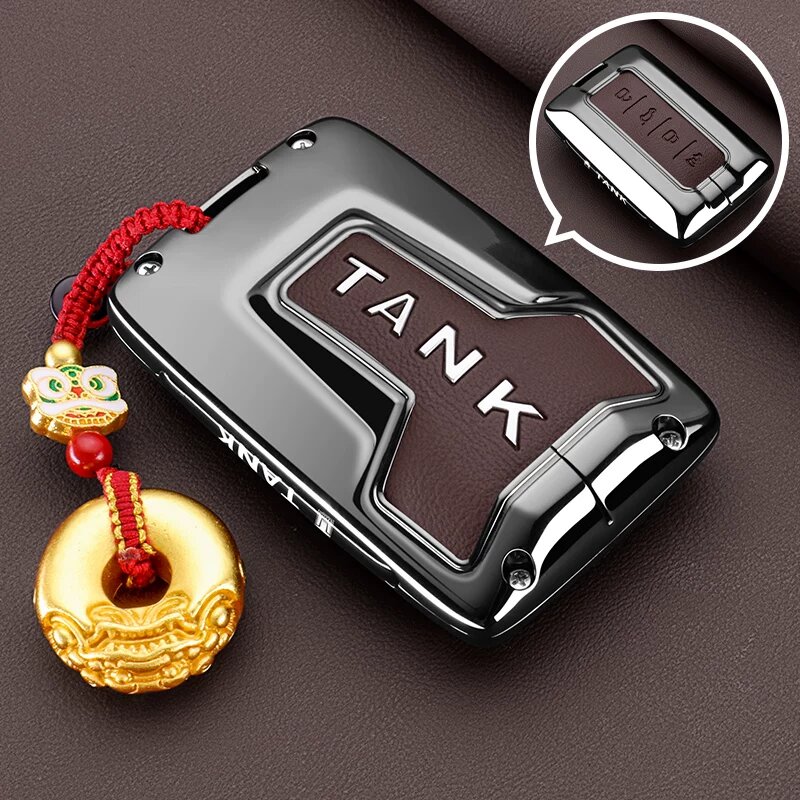Бронзовый тигровый амулет для ключа Tank 300/400/500/700 в цвете Рыцарский коричневый