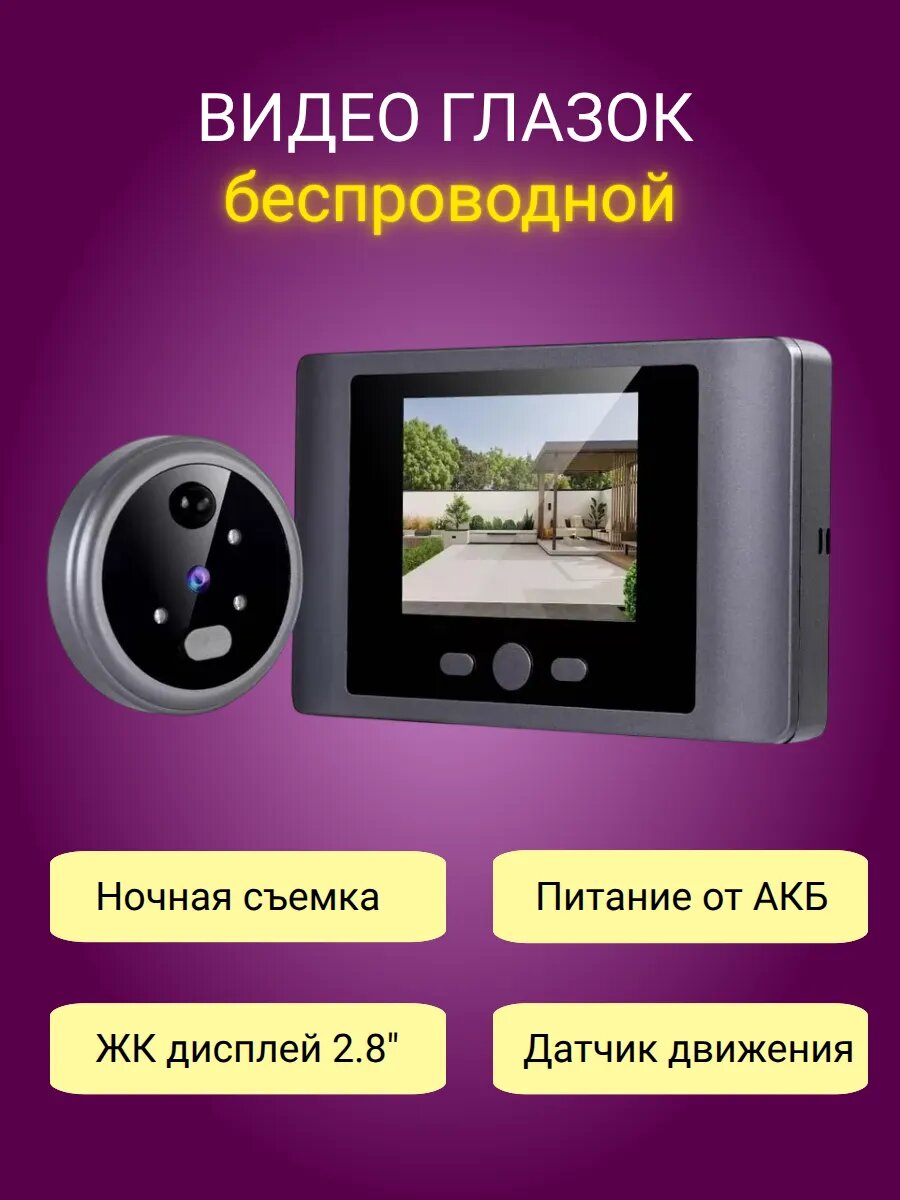 Умный беспроводной видеоглазок с монитором