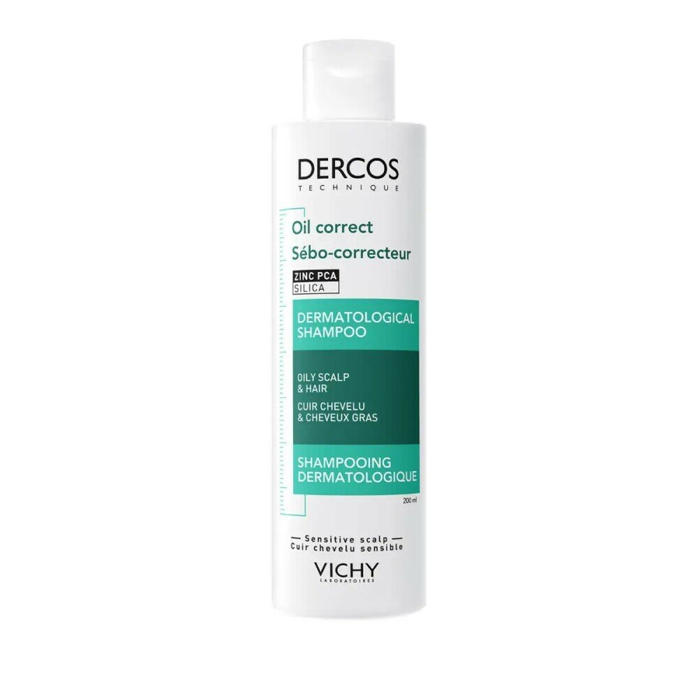 Vichy Dercos Регулирующий шампунь-уход для жирной кожи головы, 200 мл