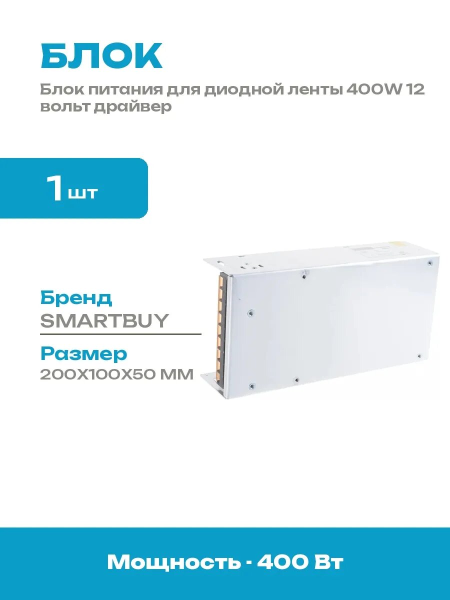 Адаптер для светодиодной ленты 400W блок питания 12В IP20