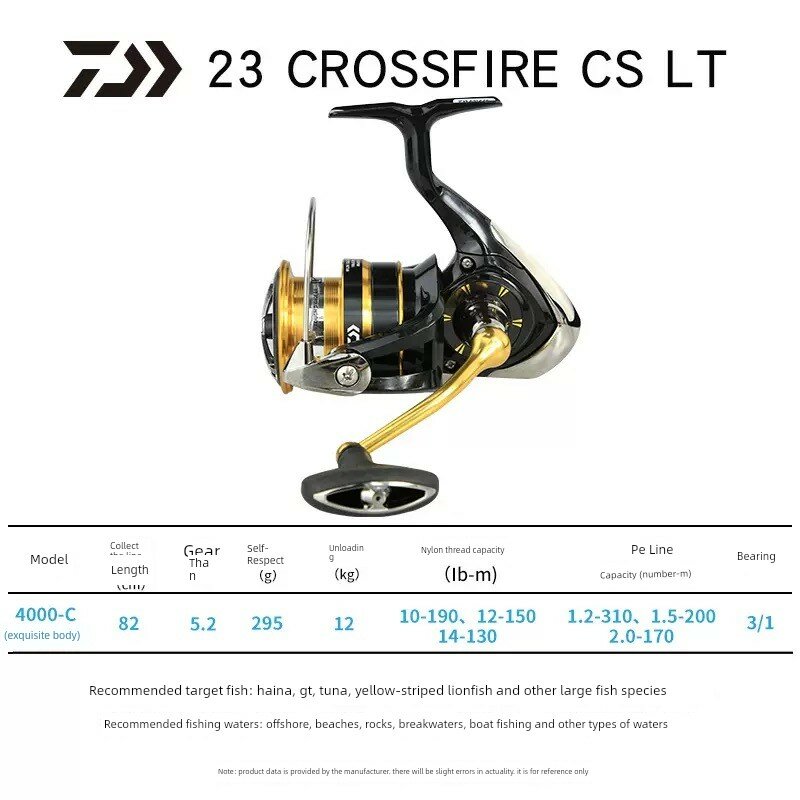 DAIWA CROSSFIRE 4000C Рычажный спиннинг с переключением руки, прочная металлическая снасть для рыбалки, модель 2023
