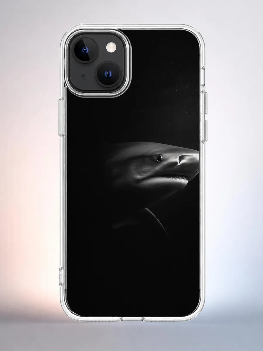Чехол iPhone 14 акула профиль силиконовый