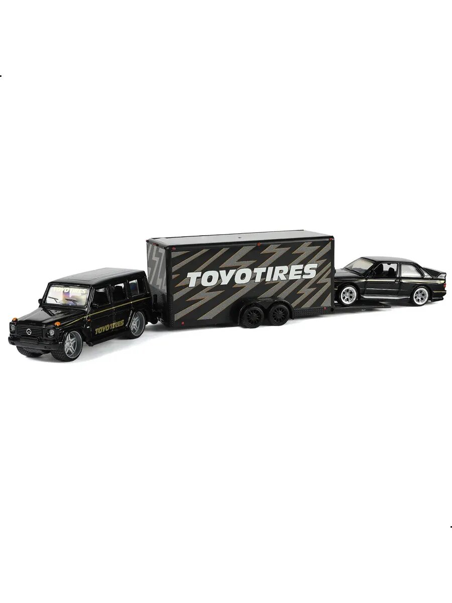 Игрушечный грузовик с контейнером 1:64, металлический тягач