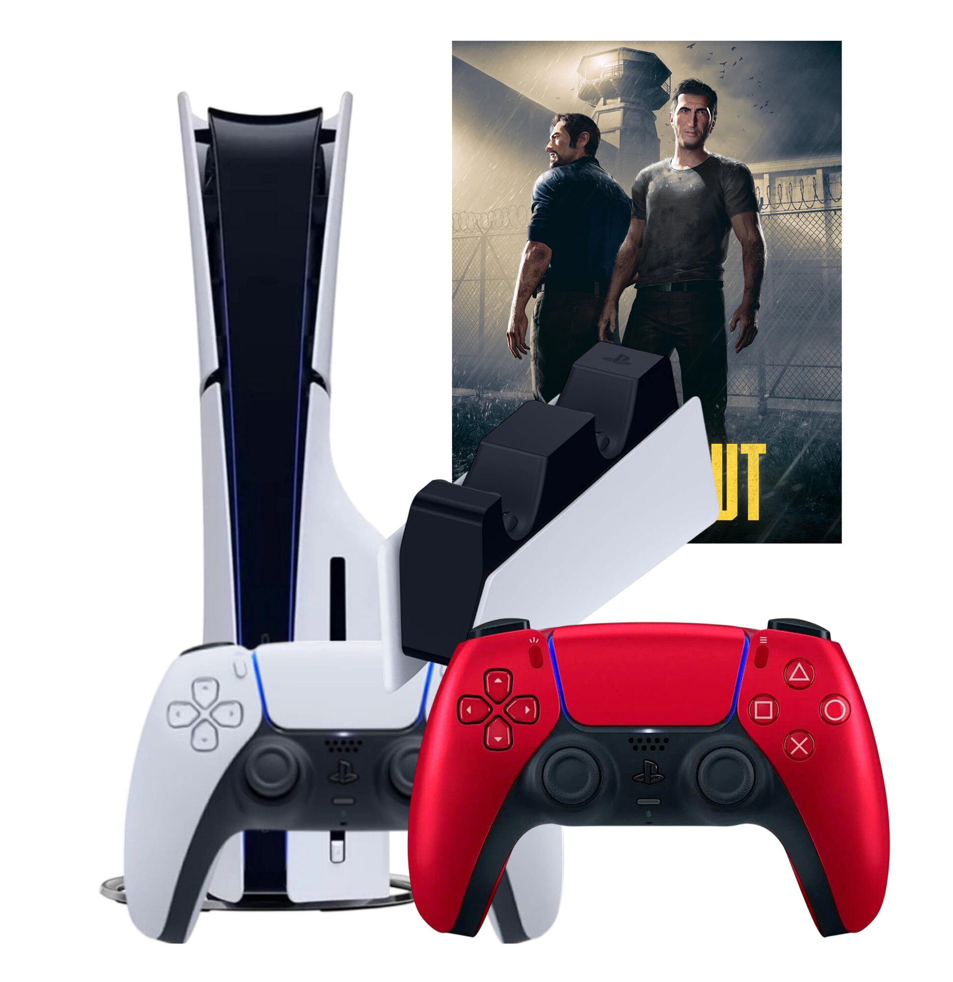 Игровая приставка PlayStation 5 Slim Disk + A Way Out+Dualsense Charging Station+DualSense PS5 Volcanic Red