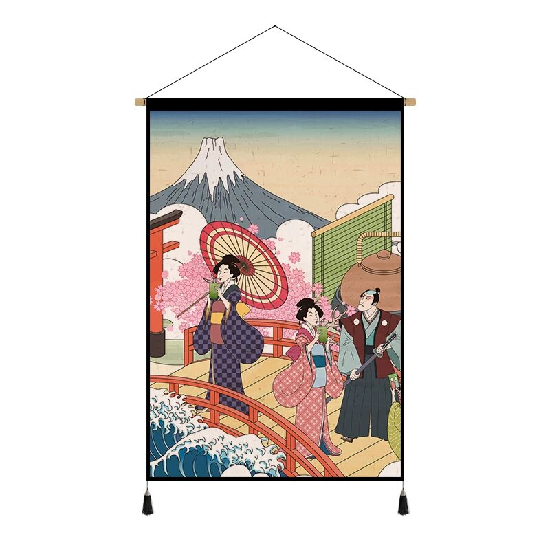 Японский пейзаж гор: дизайн Fuji Mountain, 45x65см холст домашнее украшение