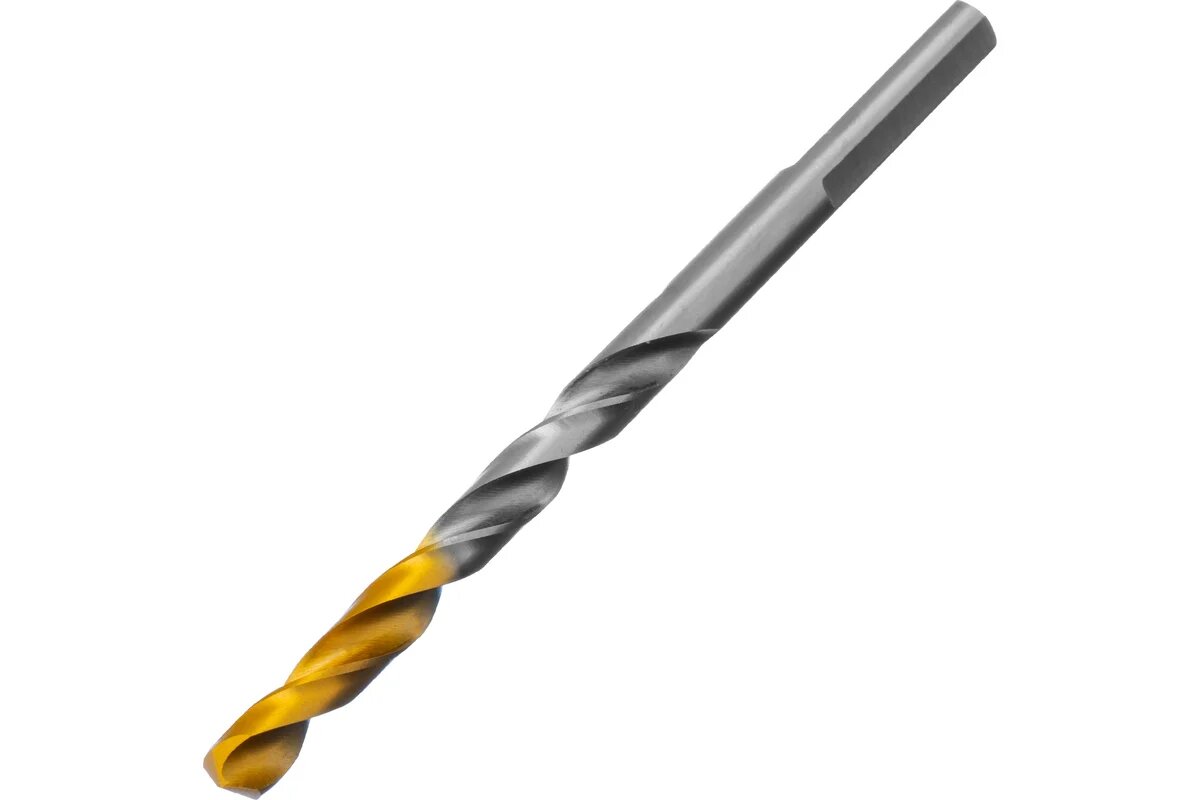 Сверло спиральное по металлу 5x86 мм, Р6М5, Golden Tip Denzel 718233