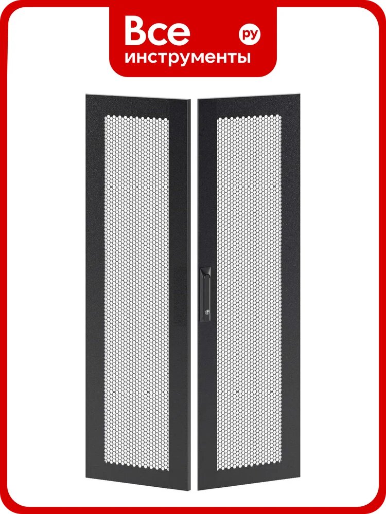 Дверь DKC перфорированная двухстворчатая для IT CQE 1600x600 RAL9005 1 ШТ RBITCPMD1660