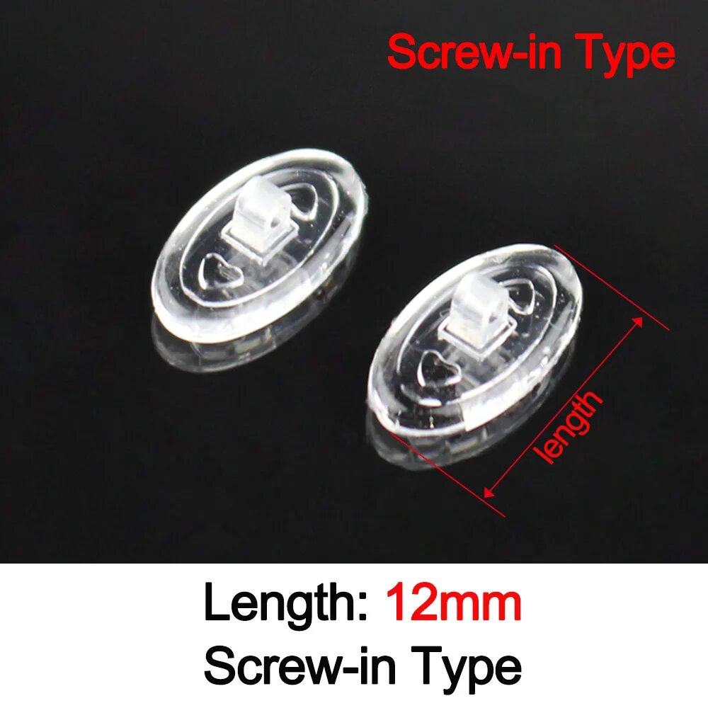 Силиконовые носоупоры для очков, 12mm, Screw-in