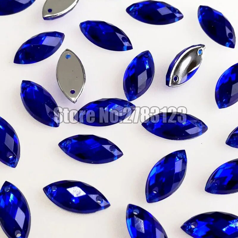 Стразы MISS WISDOM конский глаз Royal blue