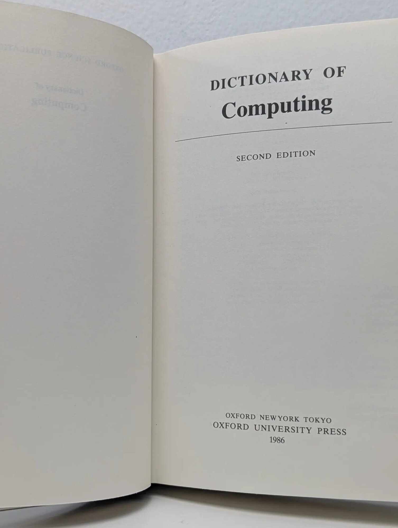 Dictionary of Computing Сборник 1986 — фото 1