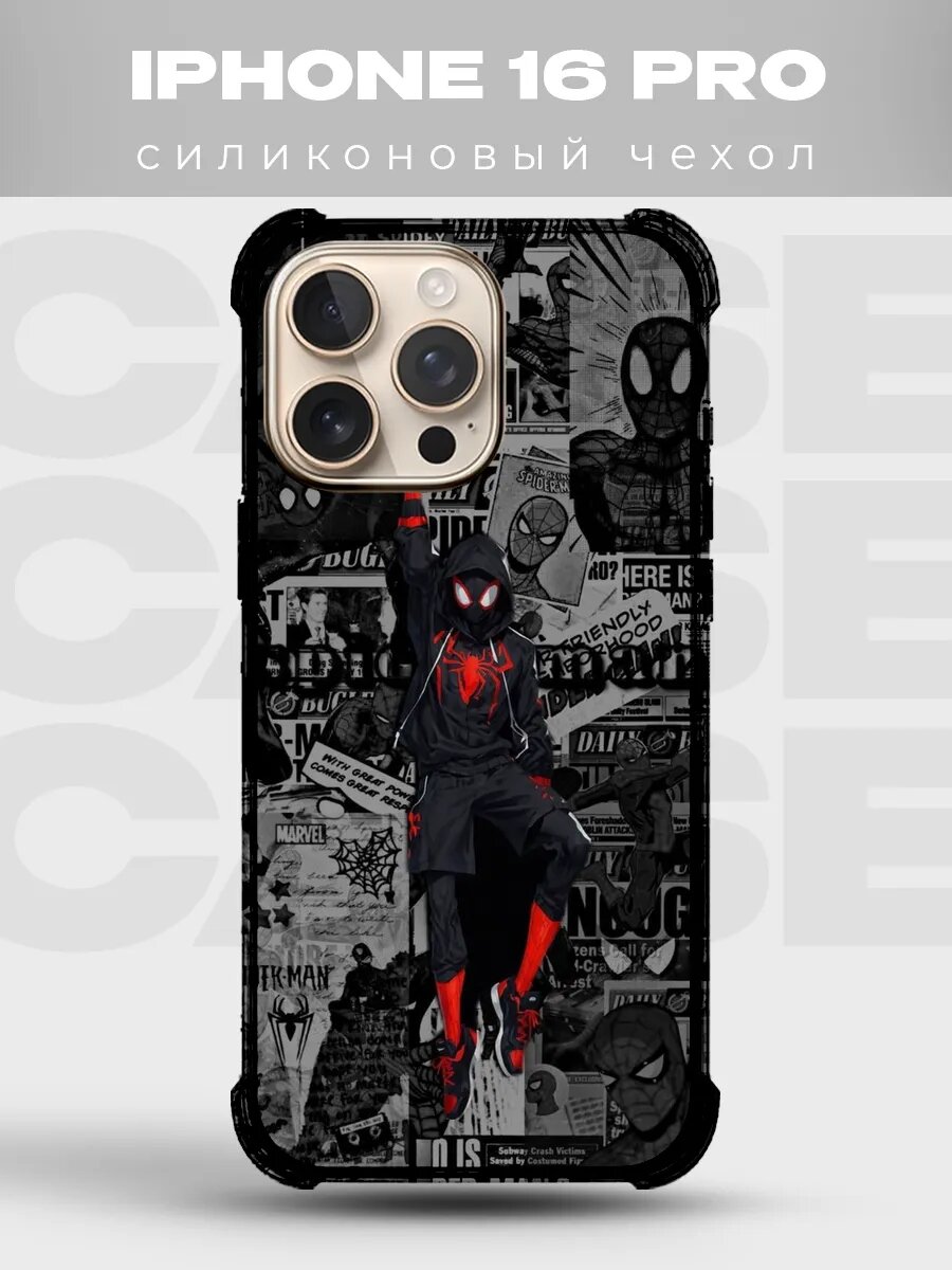 Чехол на iPhone 16 Pro Человек-паук spiderman комикс spider