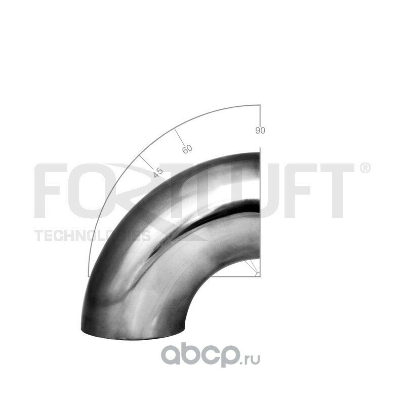 Ebp5790 Отвод из нержавеющей стали Ф57мм угол 90 град. FortLuft EBP5790