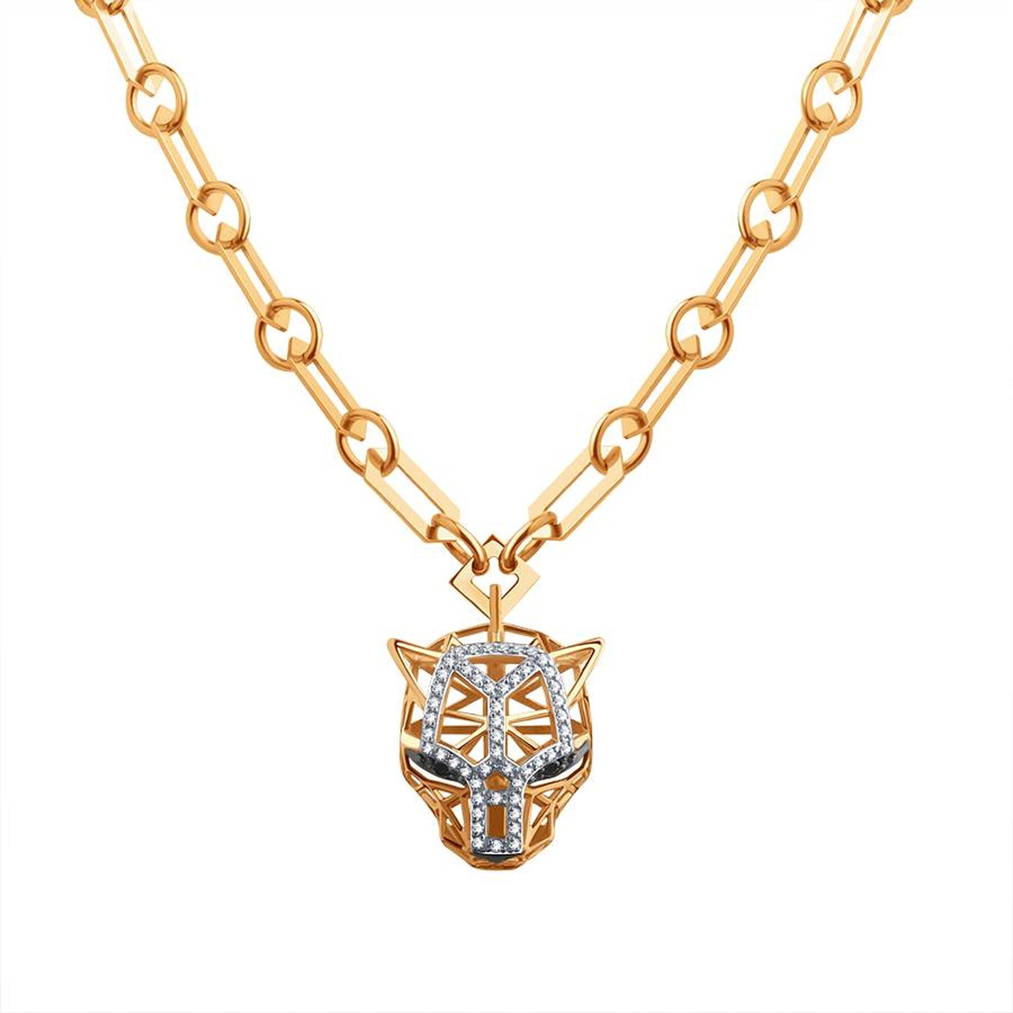 Колье Diamant online, красное золото, 585 проба, бриллиант