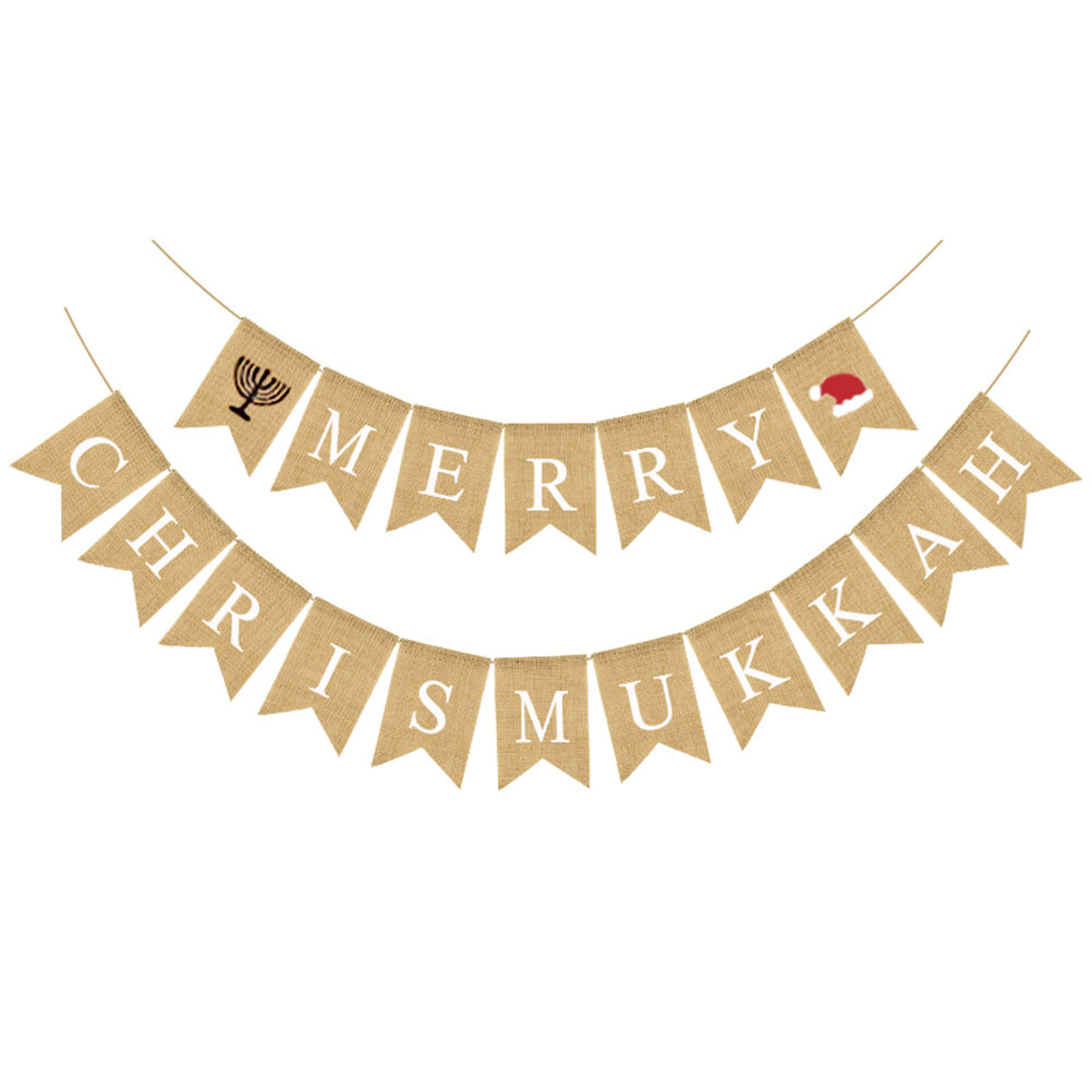 Christmas Garland Из Бurlap C Material Декор Для Фото 18*13cm