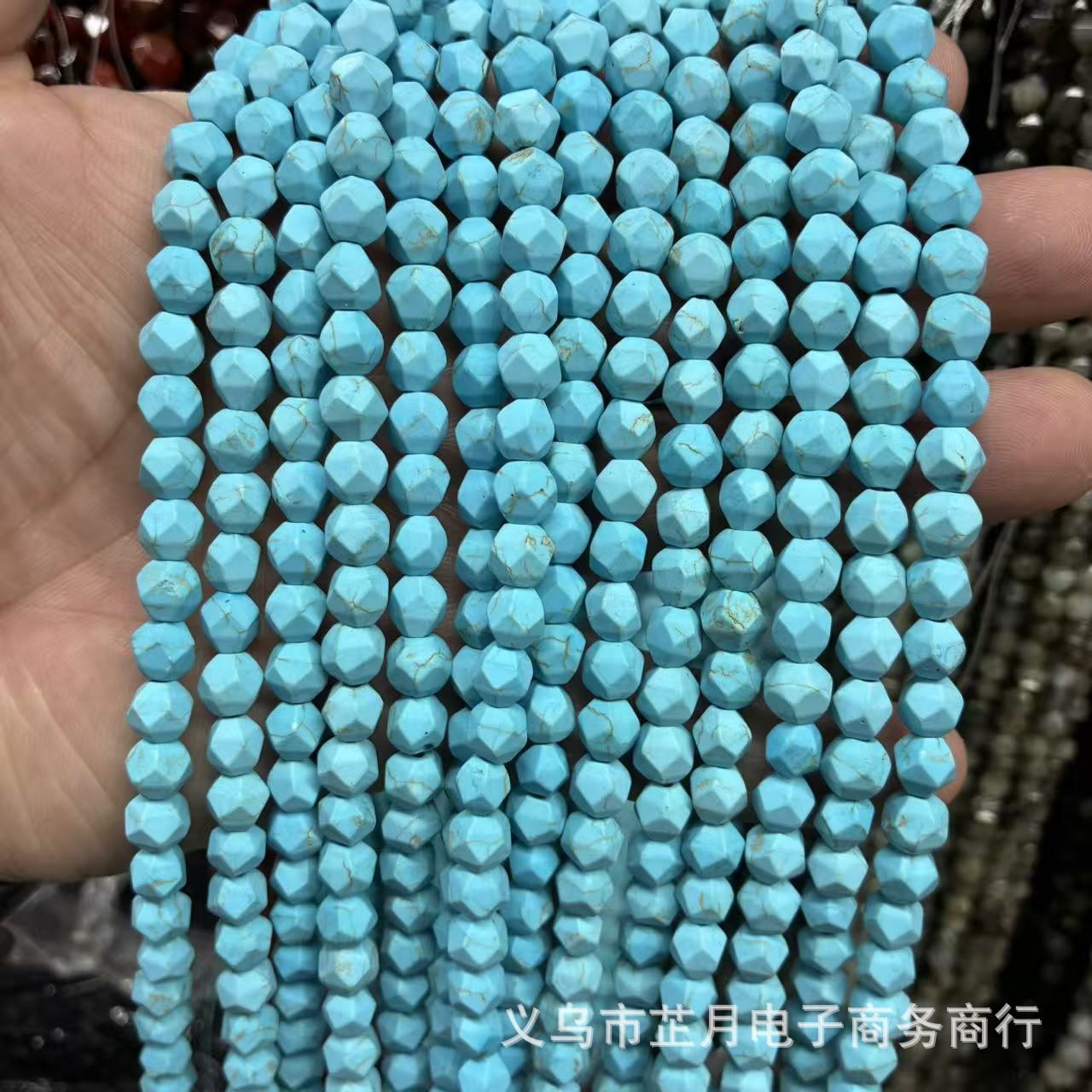 Натуральные граненые кристаллы агат поделочные камни для handmade украшений Голубой турквоуз 10мм ок. 36 шт