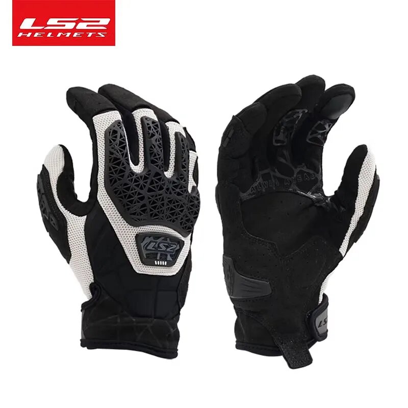 Оригинальные мотоциклетные перчатки LS2, летние дышащие перчатки из сетки, перчатки LS2 ALL TERRAIN II для мужчин и женщин, противоударные перчатки для мотокросса с TPR-защитой.