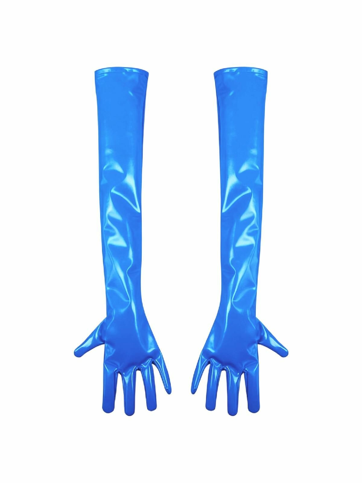 (1 пара) Длинные перчатки из искусственной кожи - белый, L