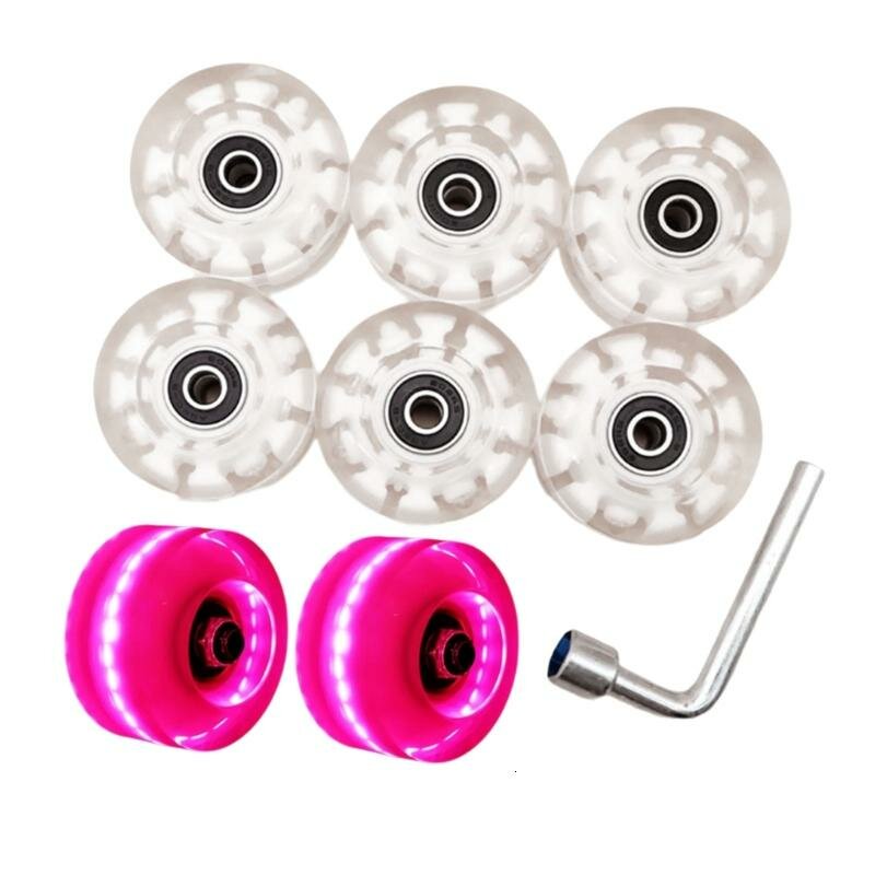 Светящиеся колёса для роликовых коньков, Розовый