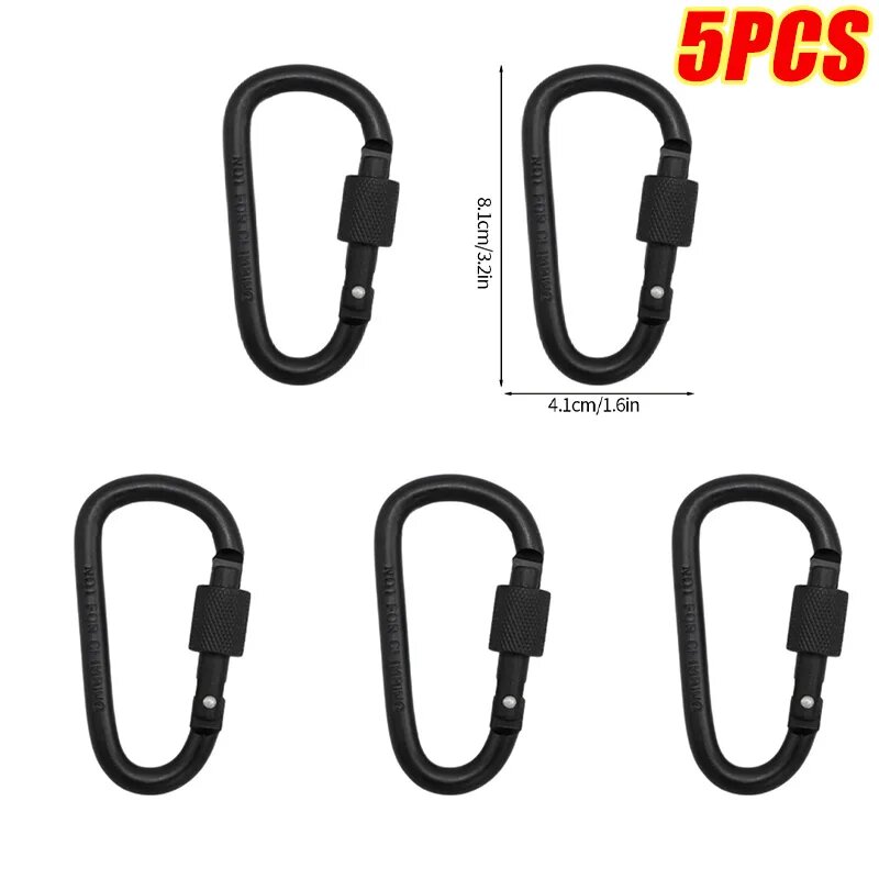 Тактические карабины-клипсы из алюминия (5/10 шт) Черный, s5 5PCS