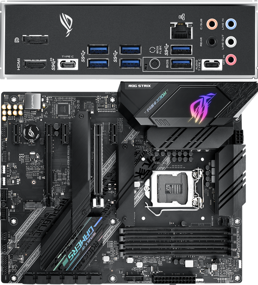 Материнская плата ASUS B460 LGA1200 DDR4 ( ROG Strix B460-F Gaming ) ATX, Ret
